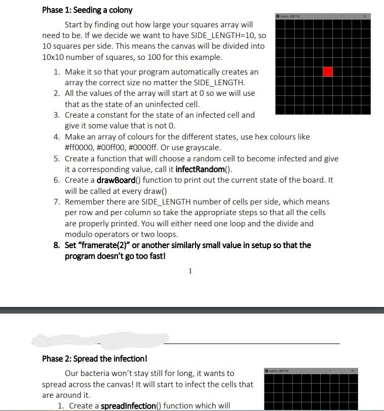 Solved Start by finding out how large your squares array | Chegg.com