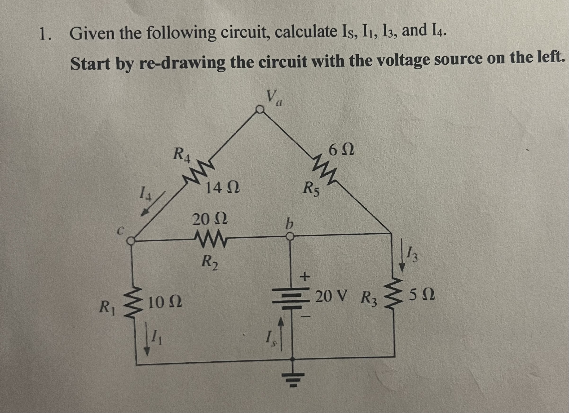 Solved Given the following circuit, calculate Is,I1,I3, ﻿and | Chegg.com