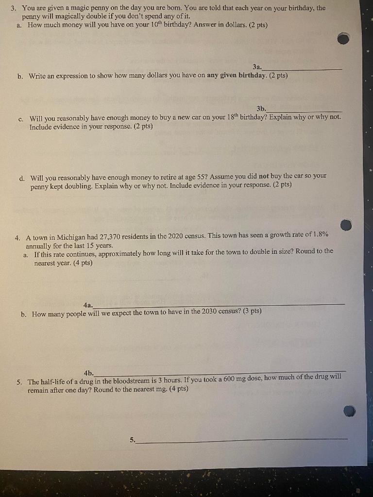 Solved 3. You are given a magic penny on the day you are | Chegg.com