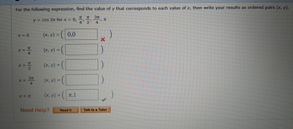 Solved For the following expression, find the value of y | Chegg.com