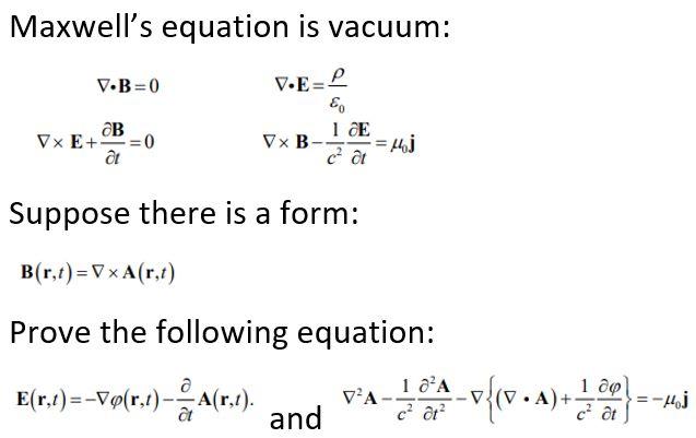 Solved Maxwell's equation is vacuum: | Chegg.com