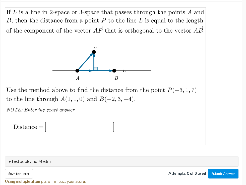 Solved If L is a line in 2-space or 3-space that passes | Chegg.com