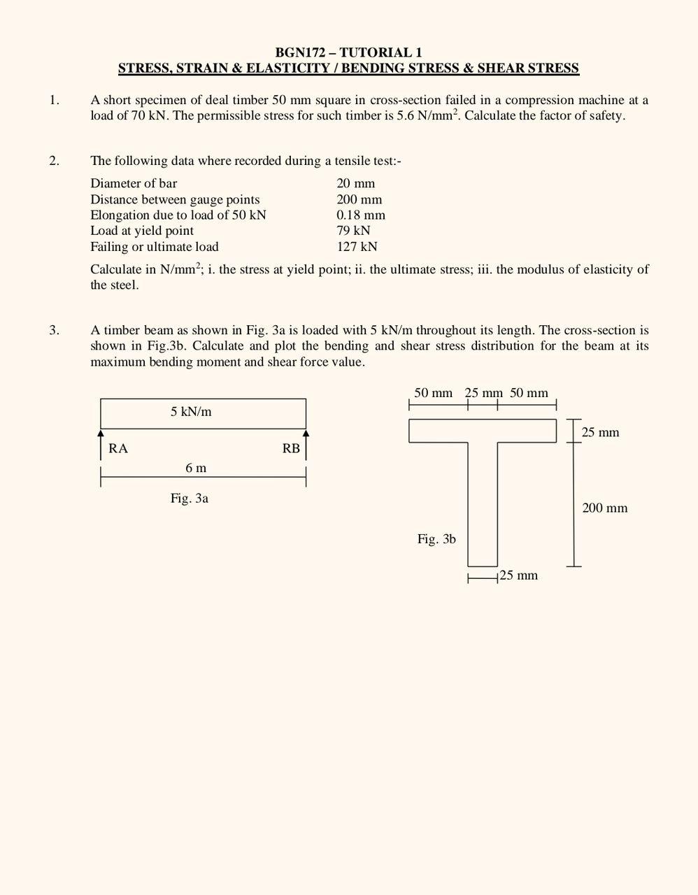 Solved 1. A short specimen of deal timber 50 mm square in | Chegg.com