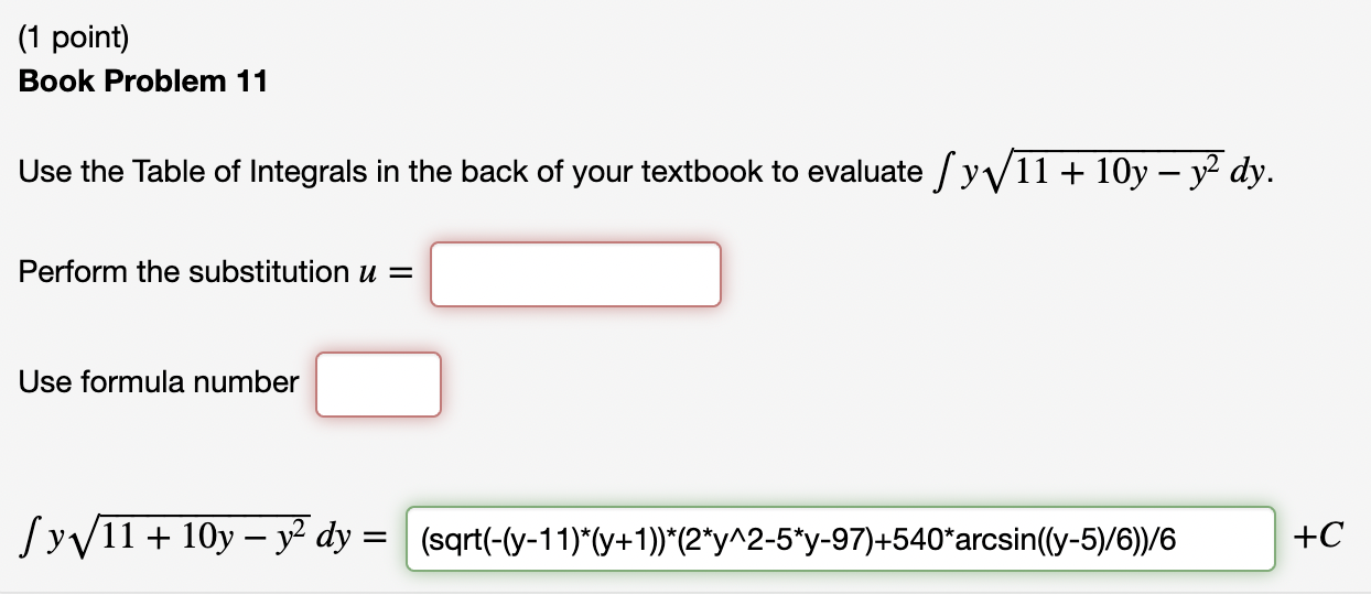 Solved Book Problem 1 Use the Table of Integrals in the back | Chegg.com