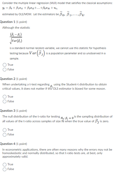 Solved Consider the multiple linear regression (MLR) model | Chegg.com