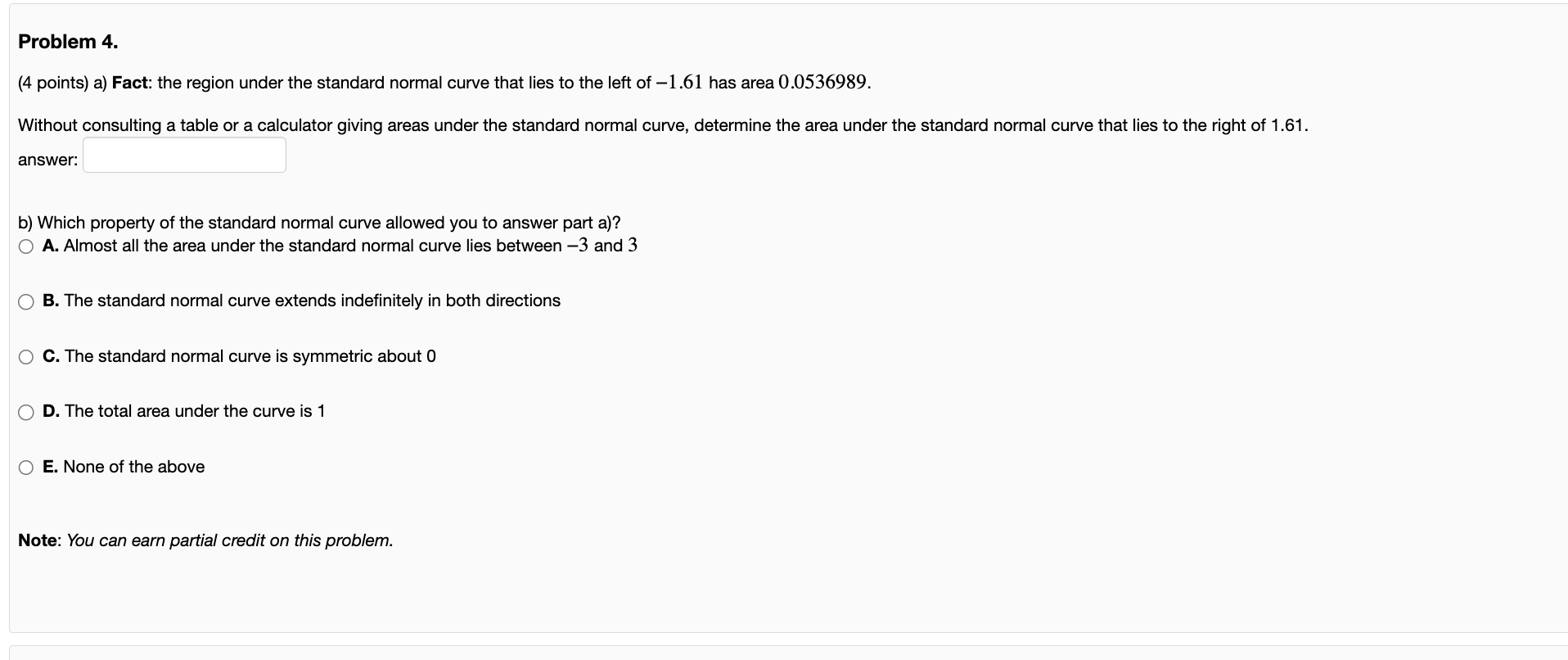 Solved Problem 4. (4 points) a) Fact: the region under the | Chegg.com