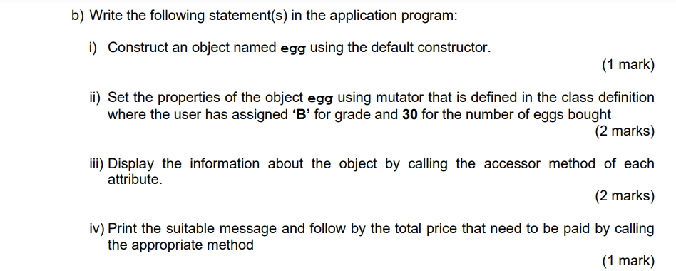 Solved Given the template of a class named ChickenEgg as | Chegg.com