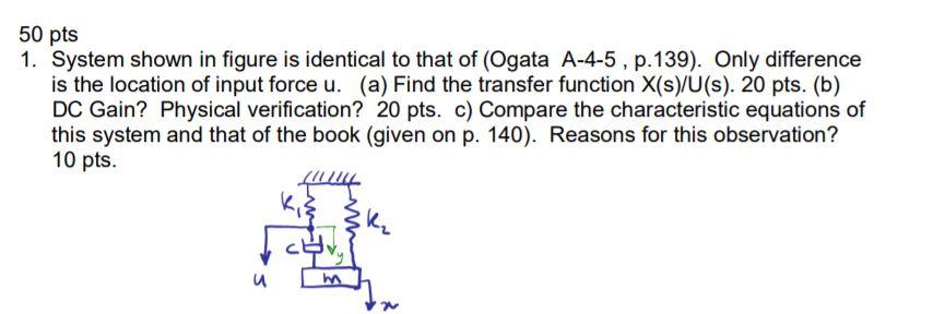 Solved 50 pts 1. System shown in figure is identical to that | Chegg.com