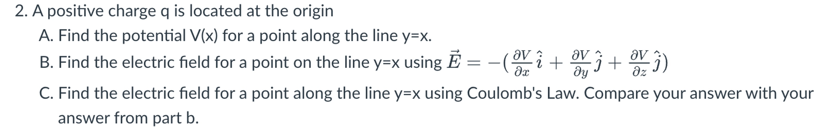 Solved A positive charge q ﻿is located at the originA. ﻿Find | Chegg.com