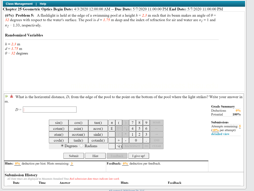 Solved Class Management | Help Chapter 25 Geometric Optics | Chegg.com