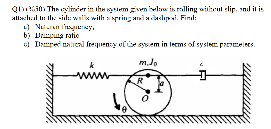 Solved Q1) (\%50) The cylinder in the system given below is | Chegg.com