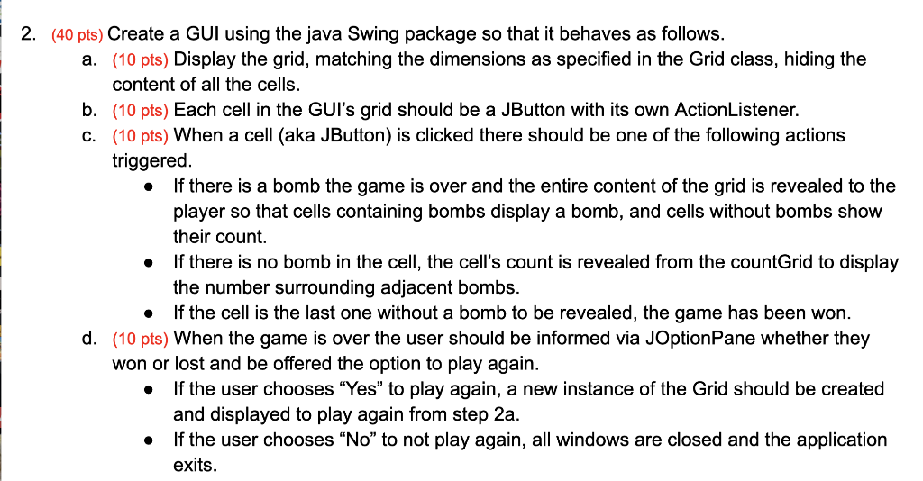 Solved Grid Code Import Java Util Arraylist Import Chegg