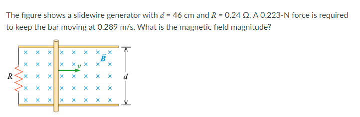 Solved The figure shows a slidewire generator with d = 46 cm | Chegg.com