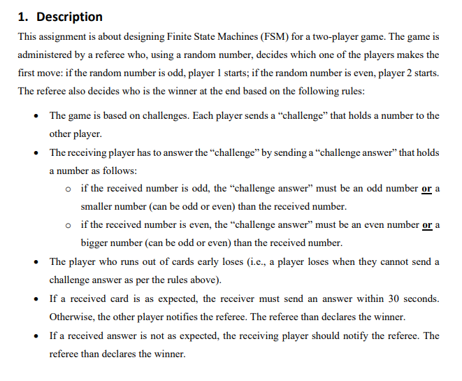 Solved 1. Description This assignment is about designing | Chegg.com