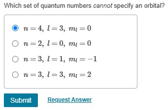 High Quality SOLUTION Which set of quantum numbers cannot specify an | Chegg.com