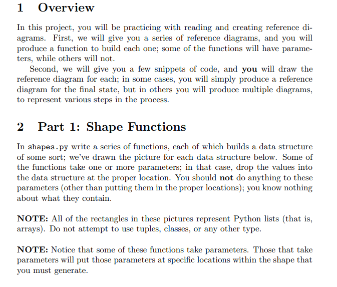 1 Overview In this project, you will be practicing | Chegg.com