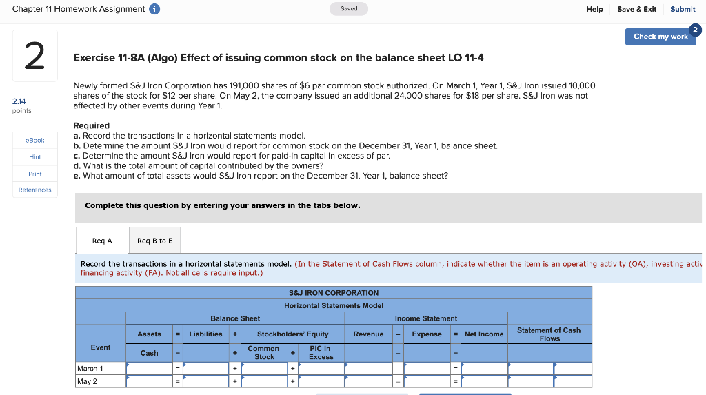 Solved Chapter 11 Homework Assignment i Saved Help Save & | Chegg.com