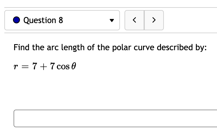 Solved Find the arc length of the polar curve described by: | Chegg.com