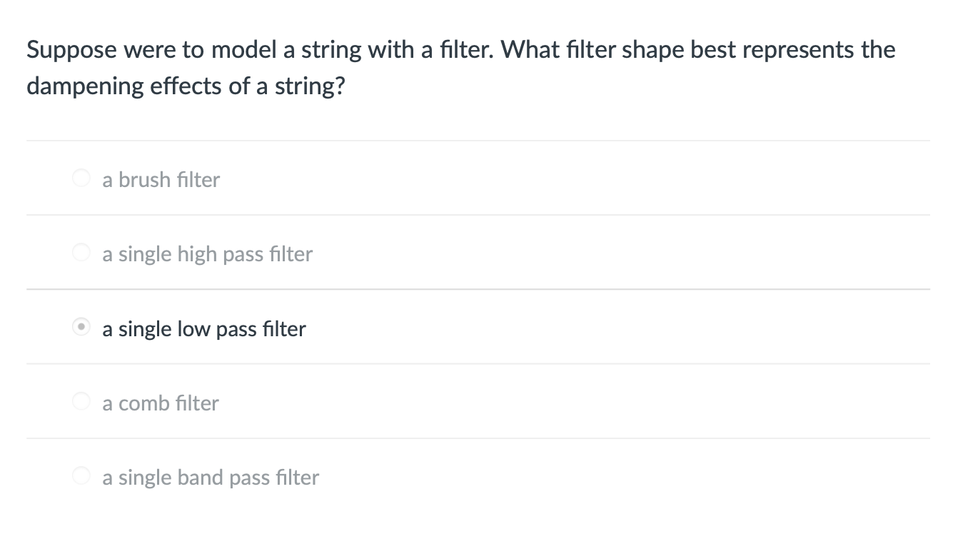Solved Suppose were to model a string with a filter. What | Chegg.com