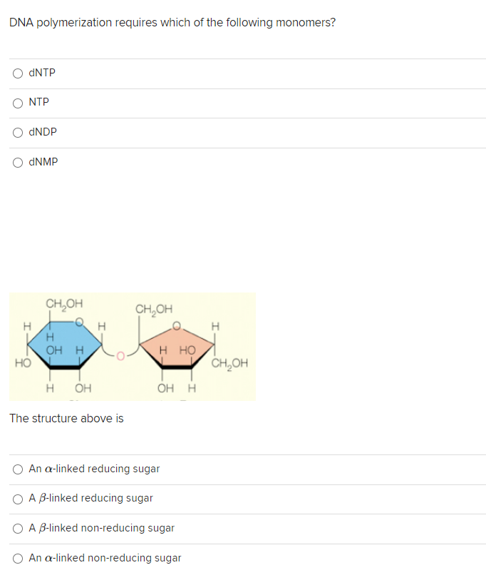Solved DNA polymerization requires which of the following | Chegg.com