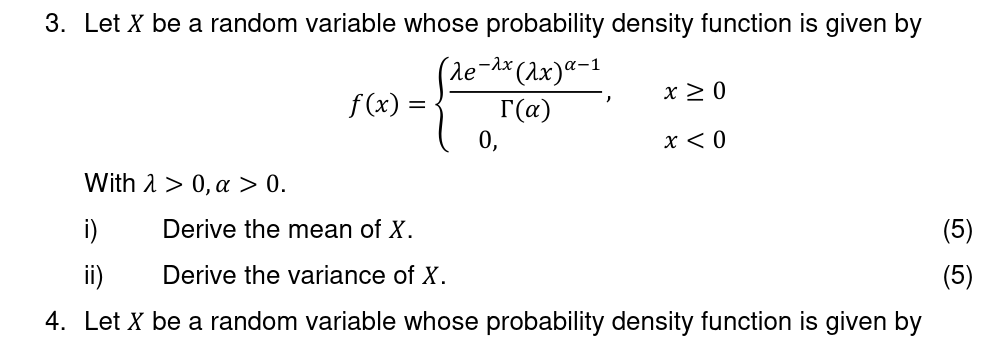 Solved 3. Let X be a random variable whose probability | Chegg.com