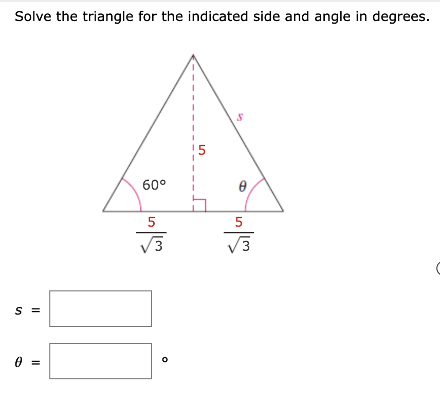 Solved Solve the triangle for the indicated side and angle | Chegg.com