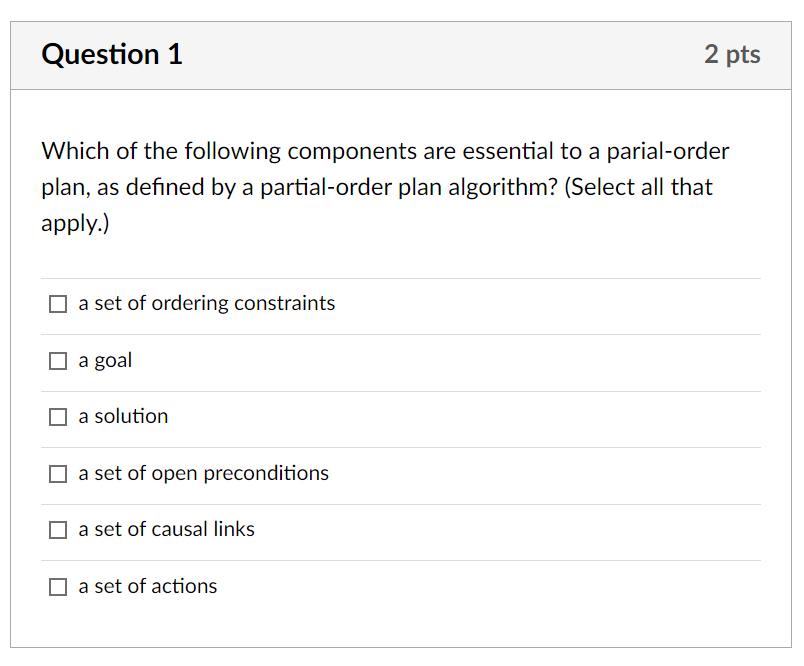 Solved Which of the following components are essential to a | Chegg.com