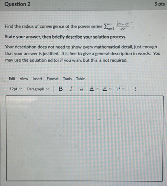 Solved Question 1 5 p Use power series methods to evaluate | Chegg.com