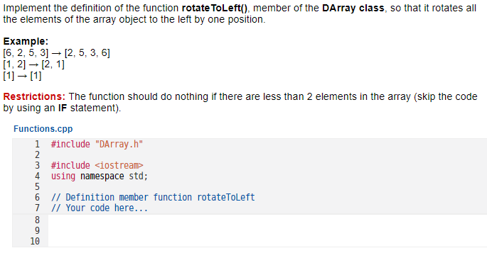 Solved Implement the definition of the function rotate | Chegg.com