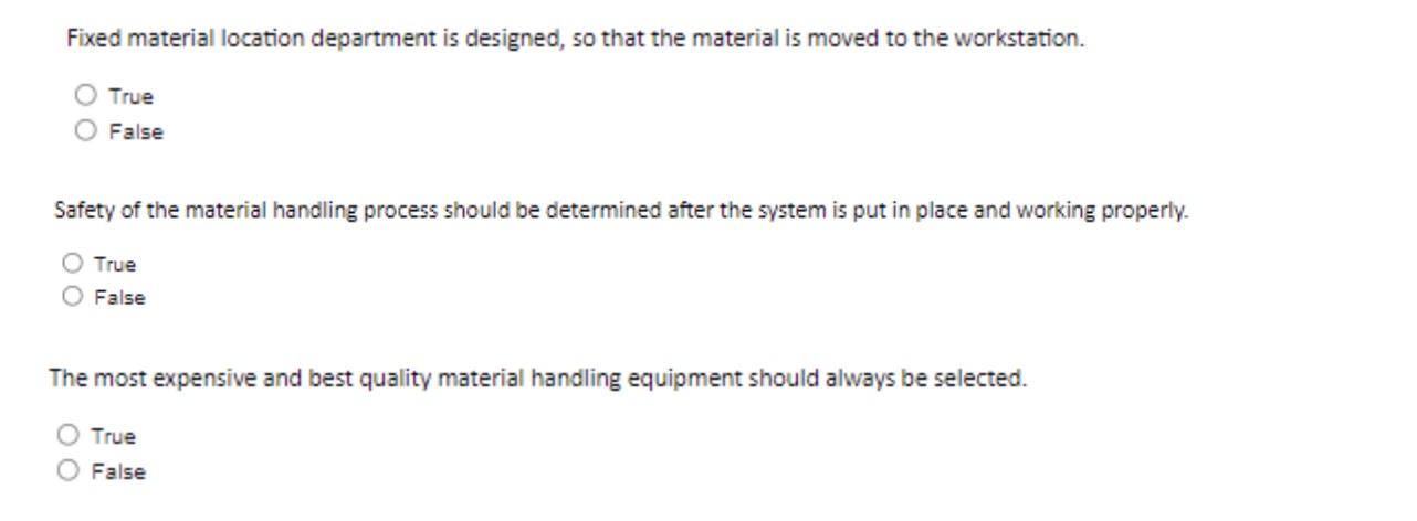 Solved Fixed material location department is designed, so | Chegg.com