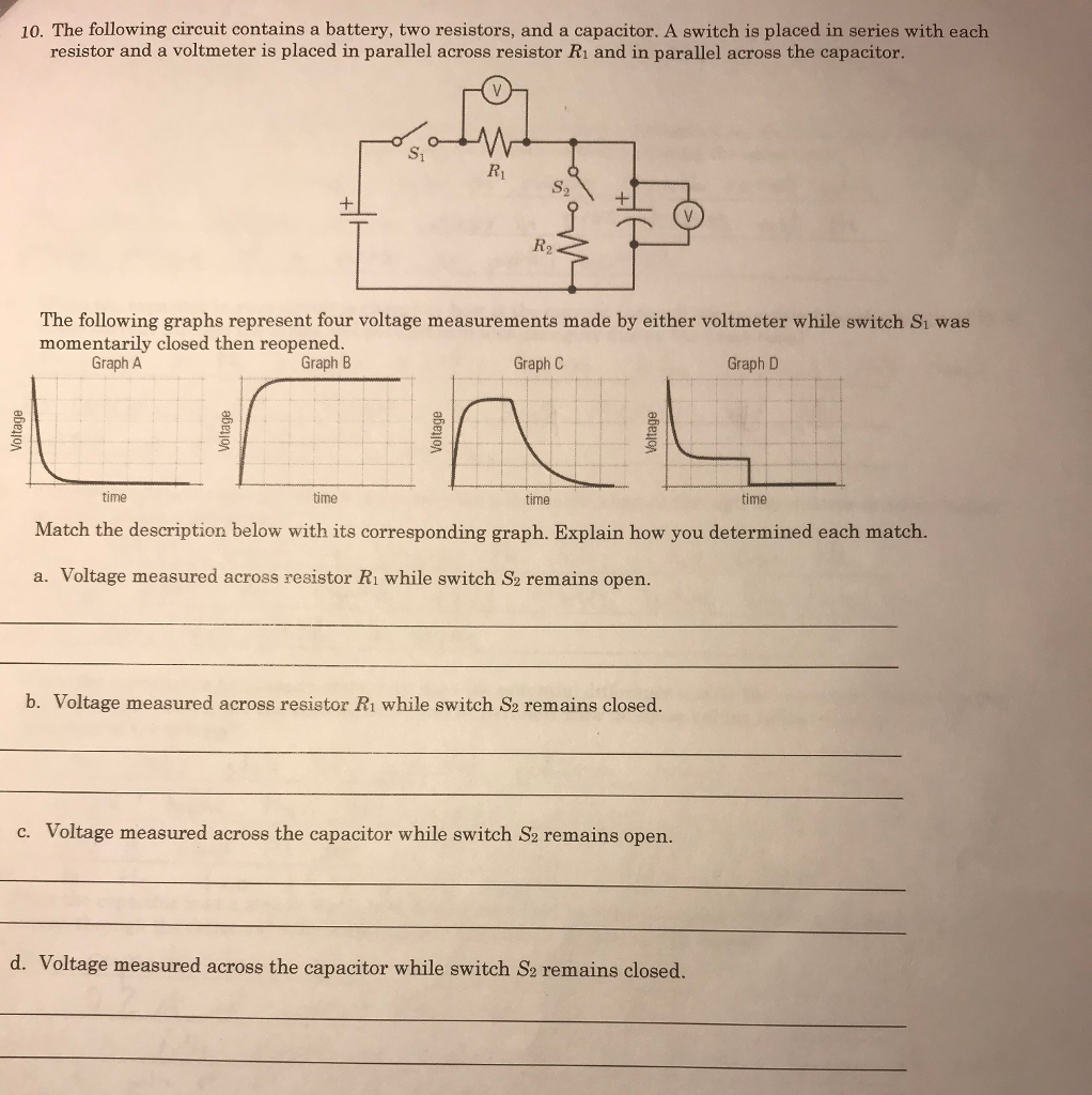 Solved The following circuit contains a battery, two | Chegg.com