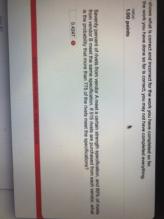 Solved shows what is correct and incorrect for the work you | Chegg.com
