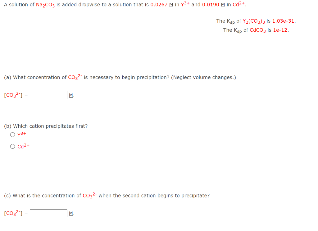 Solved A solution of Na2CO3 is added dropwise to a solution | Chegg.com
