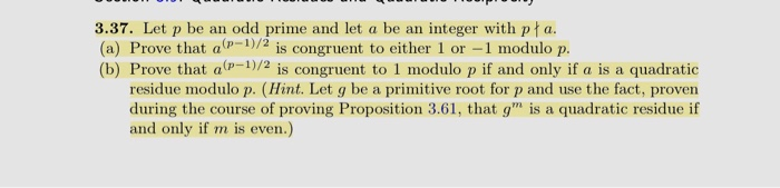 Solved 3.37. Let p be an odd prime and let a be an integer | Chegg.com