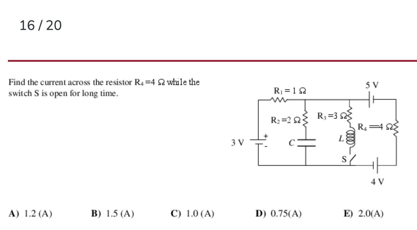 Solved Find the current across the resistor R4=4Ω while the | Chegg.com
