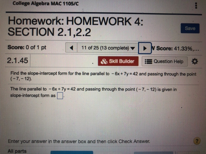 Solved Assignments College Algebra MAC 1105/C Homework: | Chegg.com
