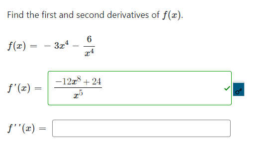 Solved Find the first and second derivatives of f(x). | Chegg.com