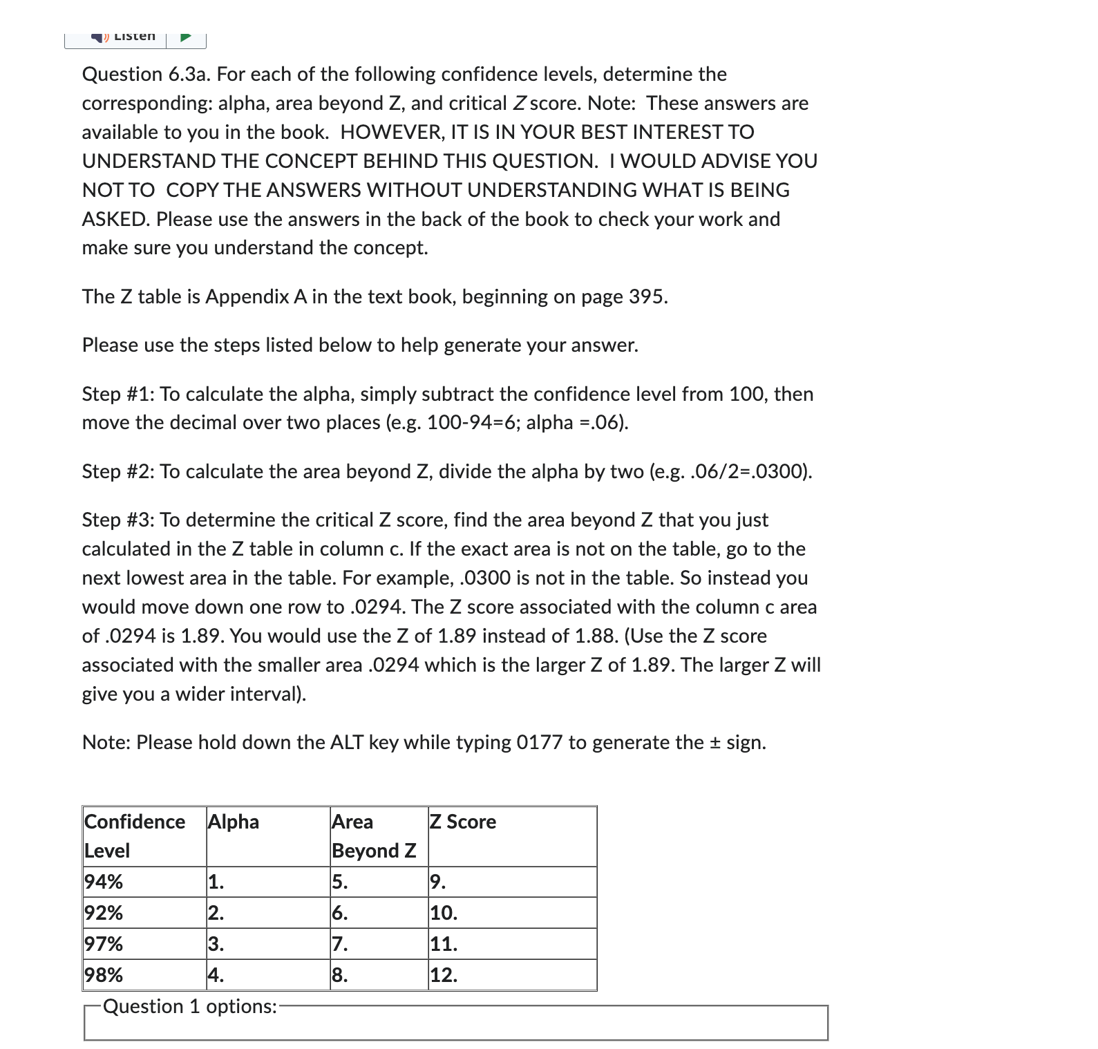 Solved Question 6.3a. For each of the following confidence | Chegg.com