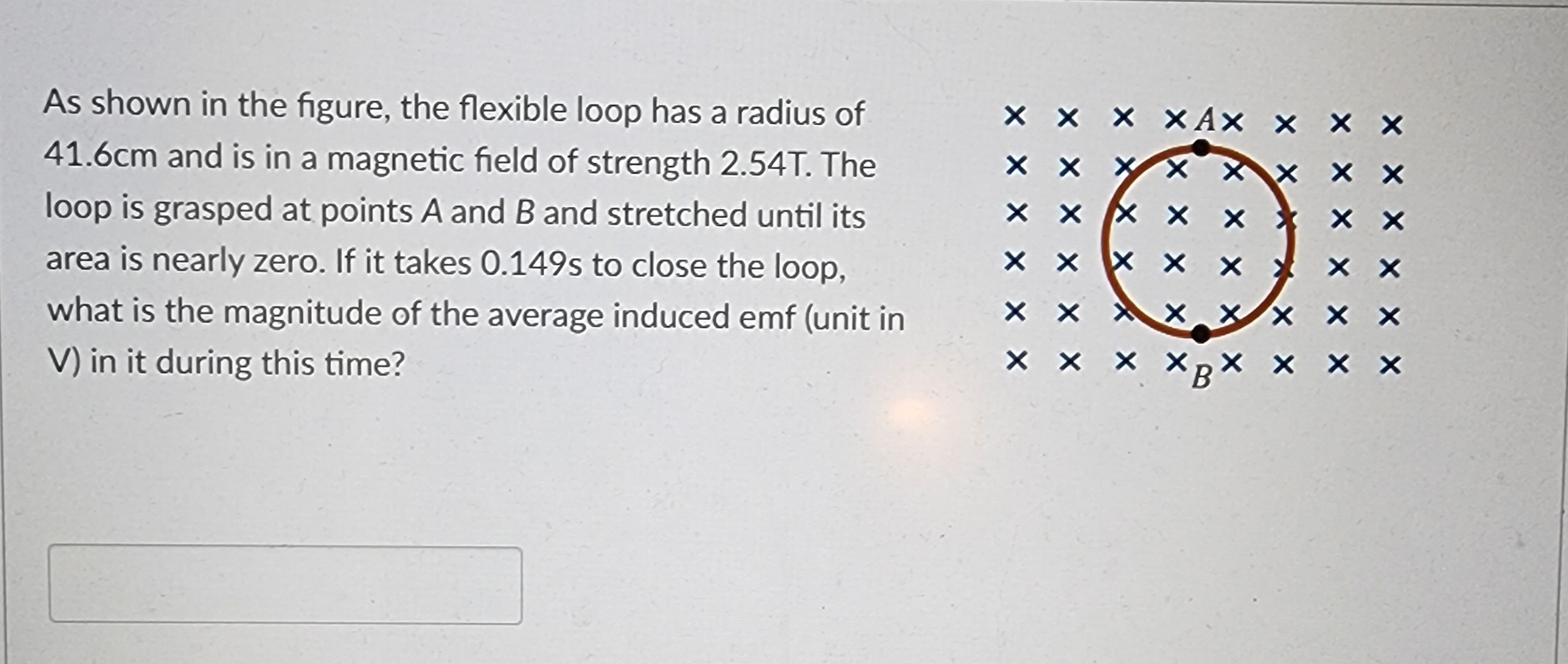 Solved As shown in the figure, the flexible loop has a | Chegg.com