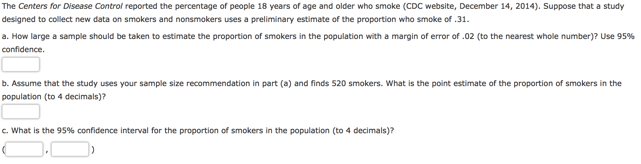 Solved The Centers for Disease Control reported the | Chegg.com