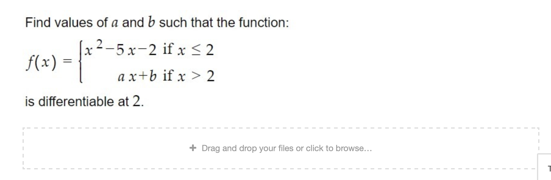 Solved Find Values Of A And B Such That The Function Fx 