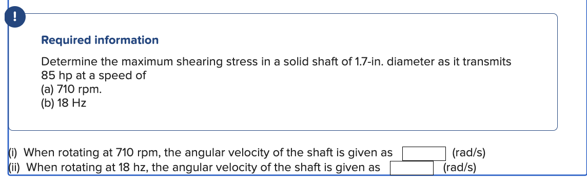 Solved !Required informationDetermine the maximum shearing | Chegg.com
