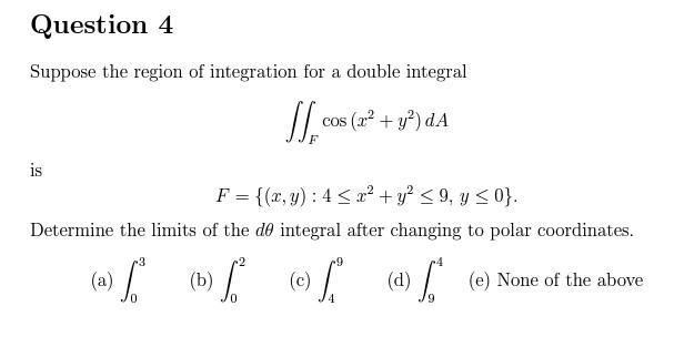 Solved Suppose the region of integration for a double | Chegg.com