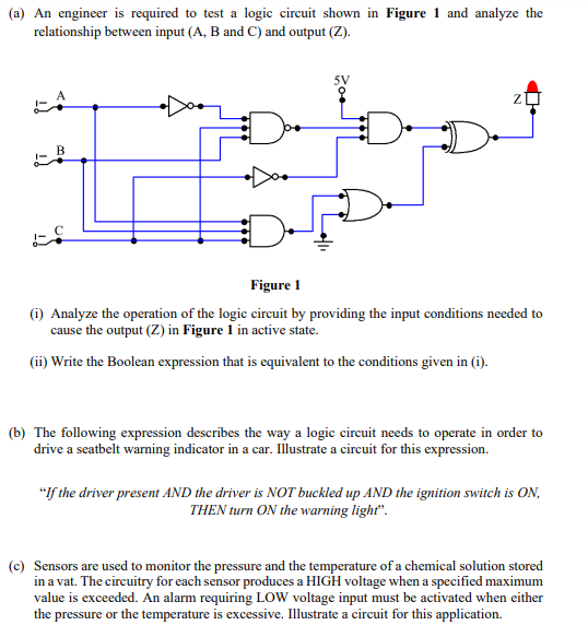 Solved (a) An engineer is required to test a logic circuit | Chegg.com