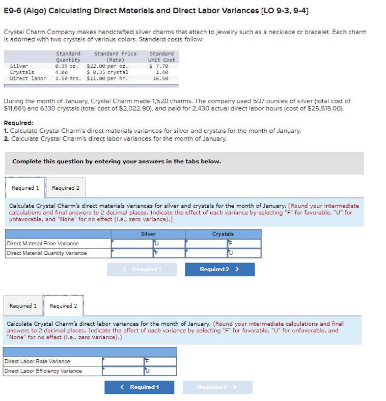 Solved E9-6 (Algo) Calculating Direct Materials and Direct | Chegg.com