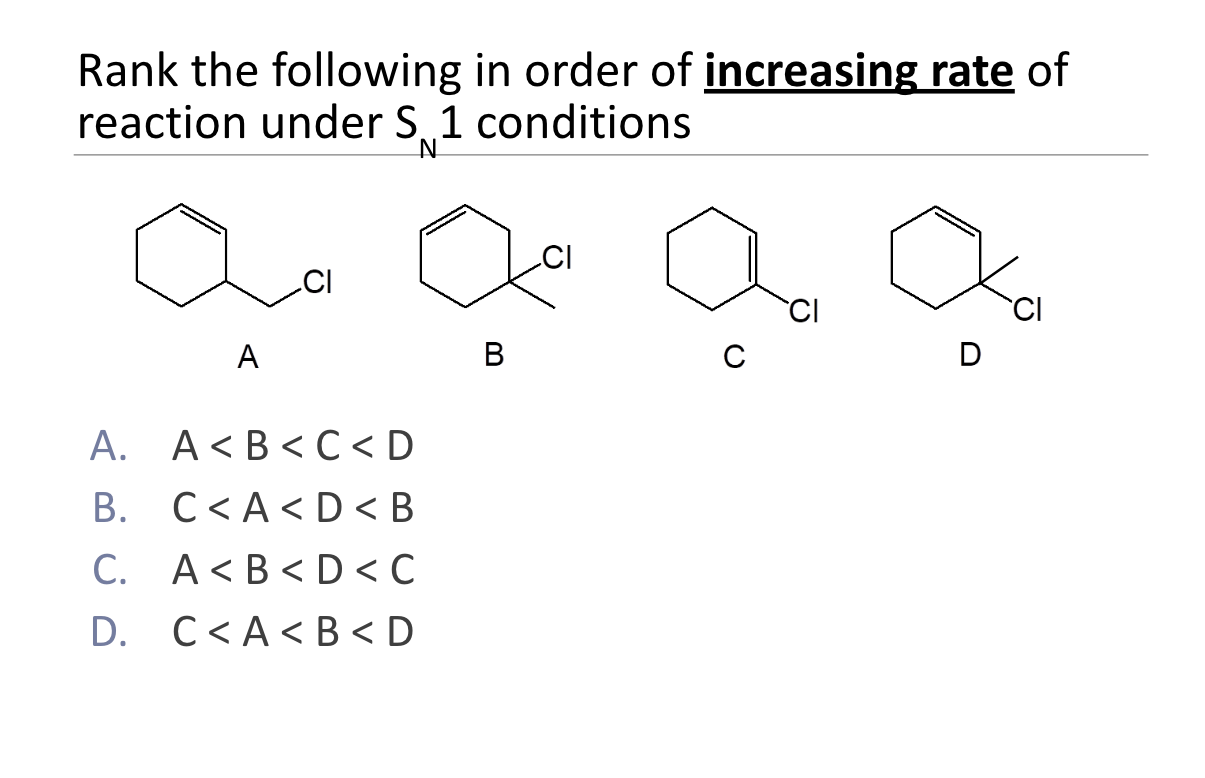 Solved Rank the following in order of increasing rate of | Chegg.com