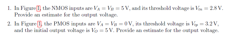Figure 1: NMOS, PMOS and CMOS switch | Chegg.com