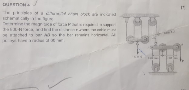 Solved QUESTION 4 [71 The principles of a differential chain | Chegg.com