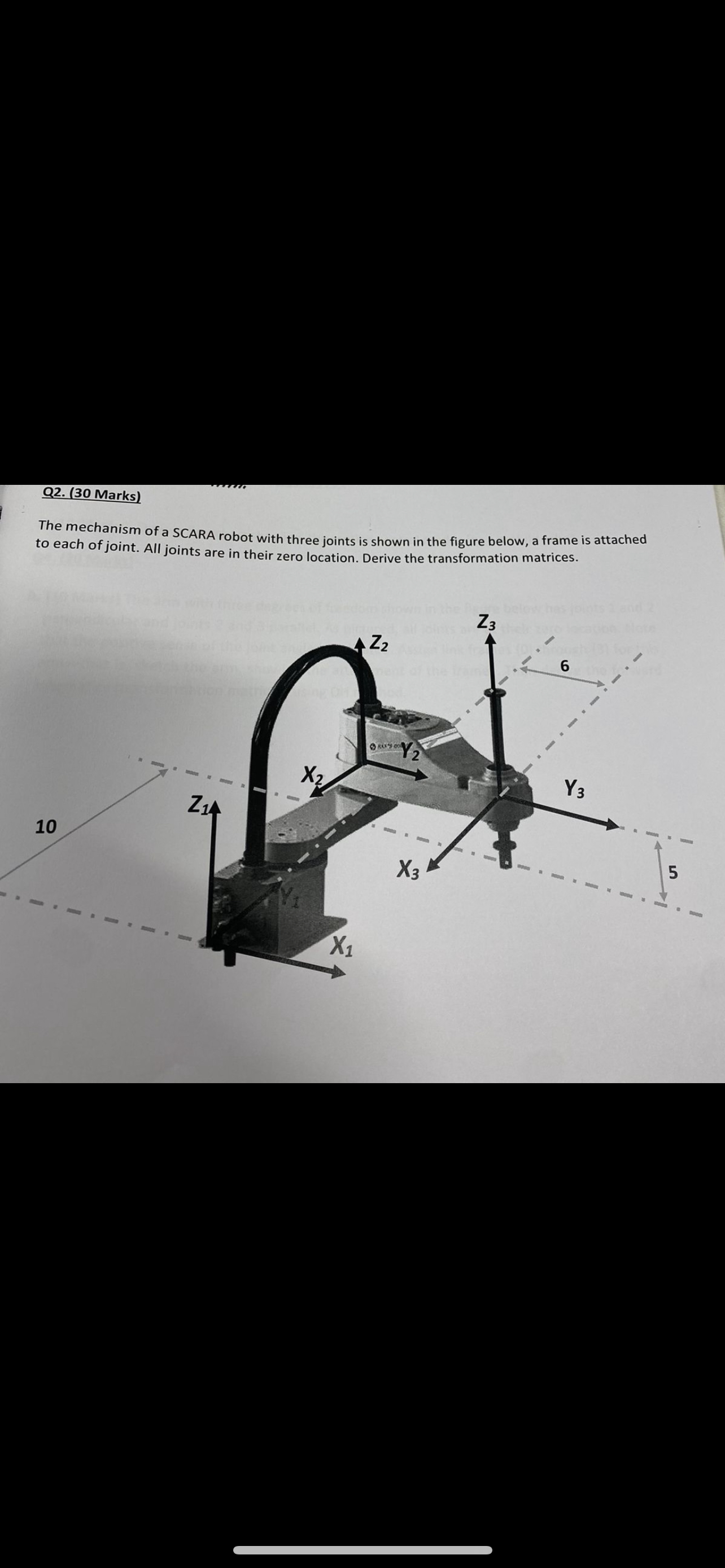 Solved The mechanism of a SCARA robot with three joints is | Chegg.com