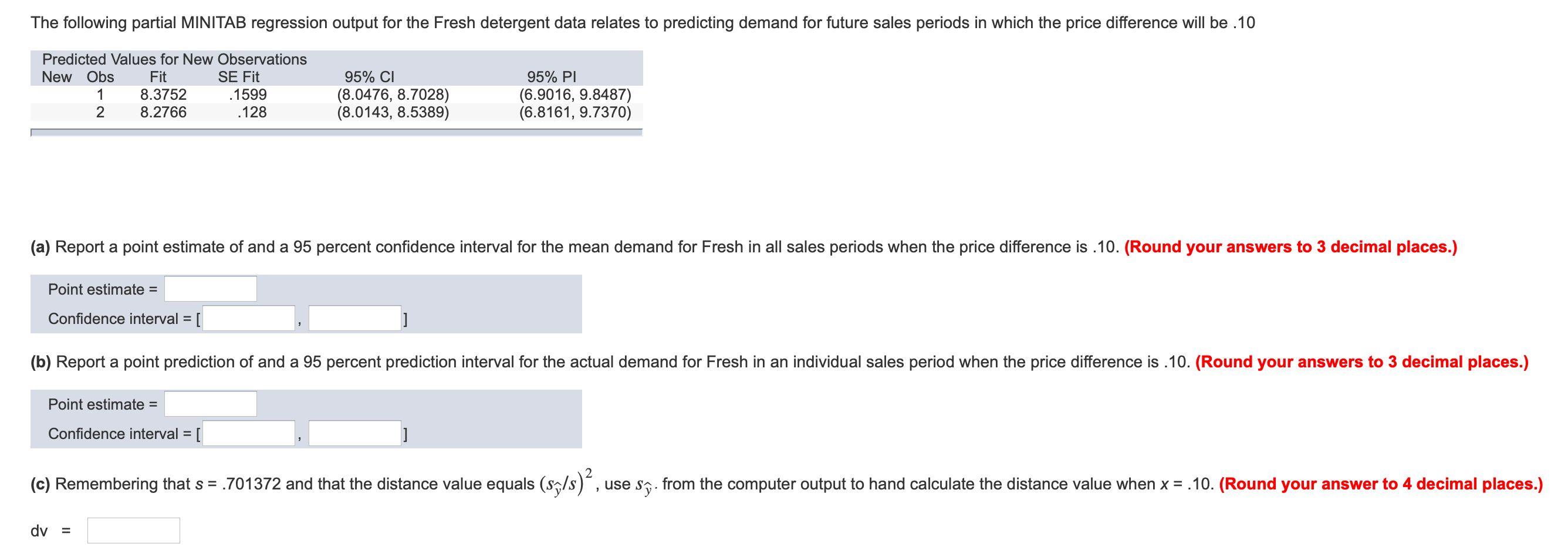 Solved The following partial MINITAB regression output for | Chegg.com